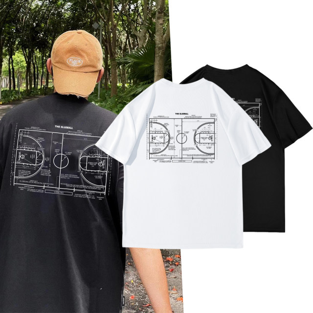 American sports spring and autumn basketball short -sleeved T -shirt ...