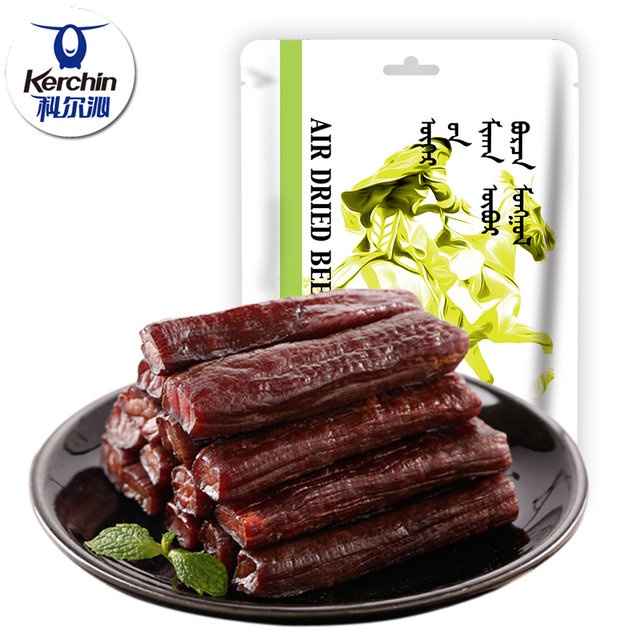 Korqin hand -tear wind -dried beef jerky inner Mongolia spicy 448g bag installed independent ...
