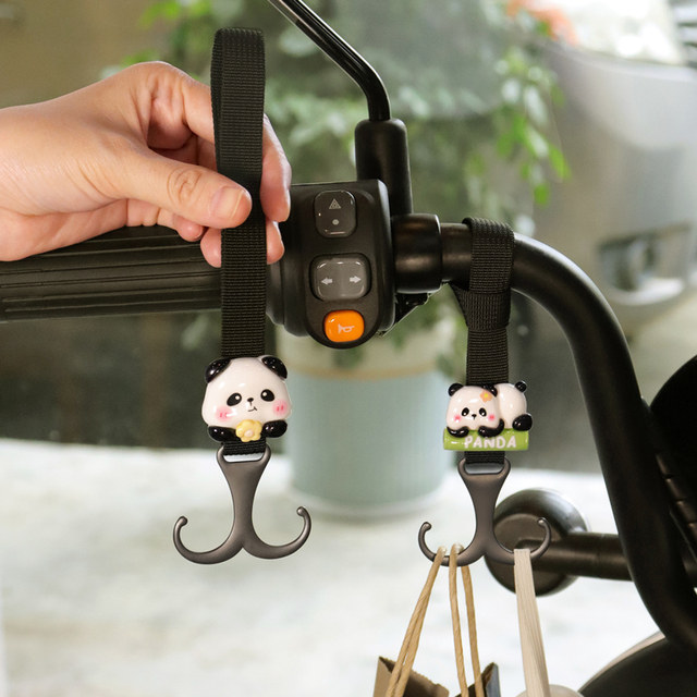 Metal electric vehicle cute panda hook strong load -bearing suspension ...