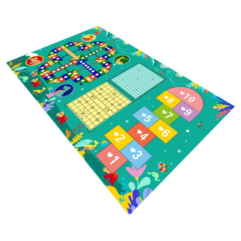 Cartoon Flying Chess Play Mat - Early Education Carpet for Kids