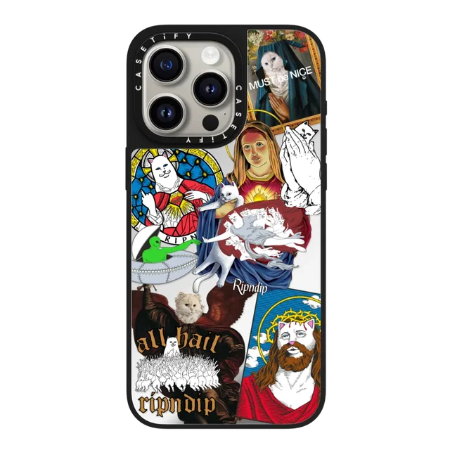 Spot CASETiFY co-branded RIPNDIP middle finger cat sticker fully ...