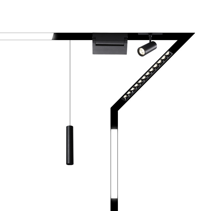 Magnetic Track Light Embedded in Living Room - Frameless Hidden Groove ...