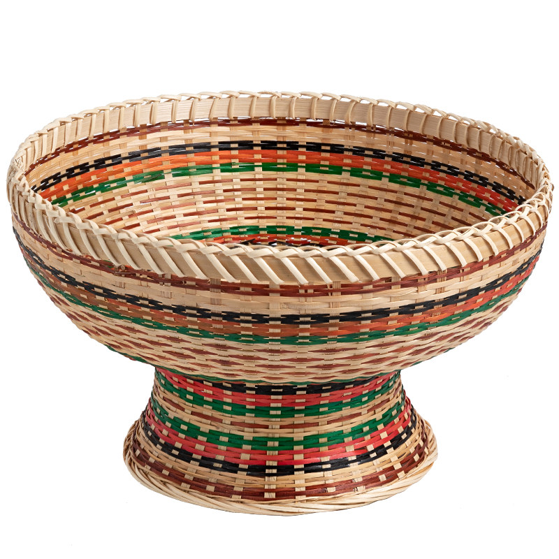 Bamboo Woven Basket - High-Leg Decorative Storage