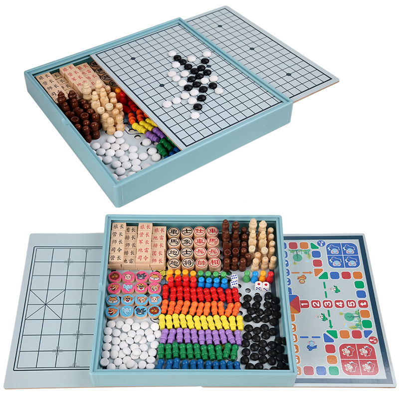 Multifunctional Wooden Flying Chess, Checkers, Backgammon, and Chinese ...