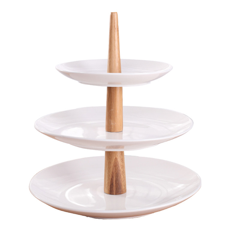 Three-Layer Ceramic Cupcake Tray Dessert Cake Display Plate Decoration