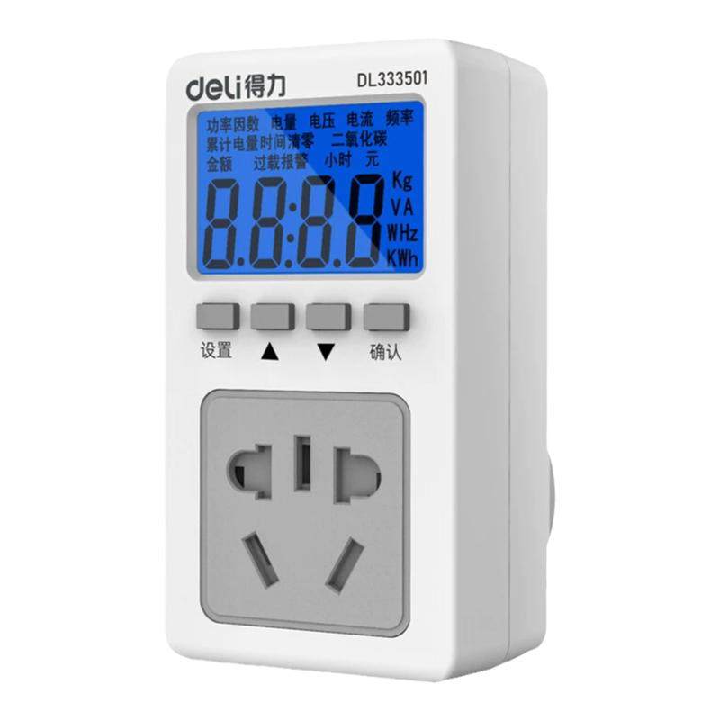 Deli Power Consumption Meter Smart Tester Socket Meter