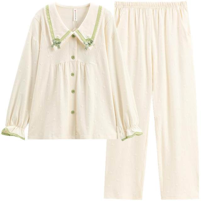 Fenton Women's Pajamas Long Sleeve Spring and Autumn Cotton Cardigan ...