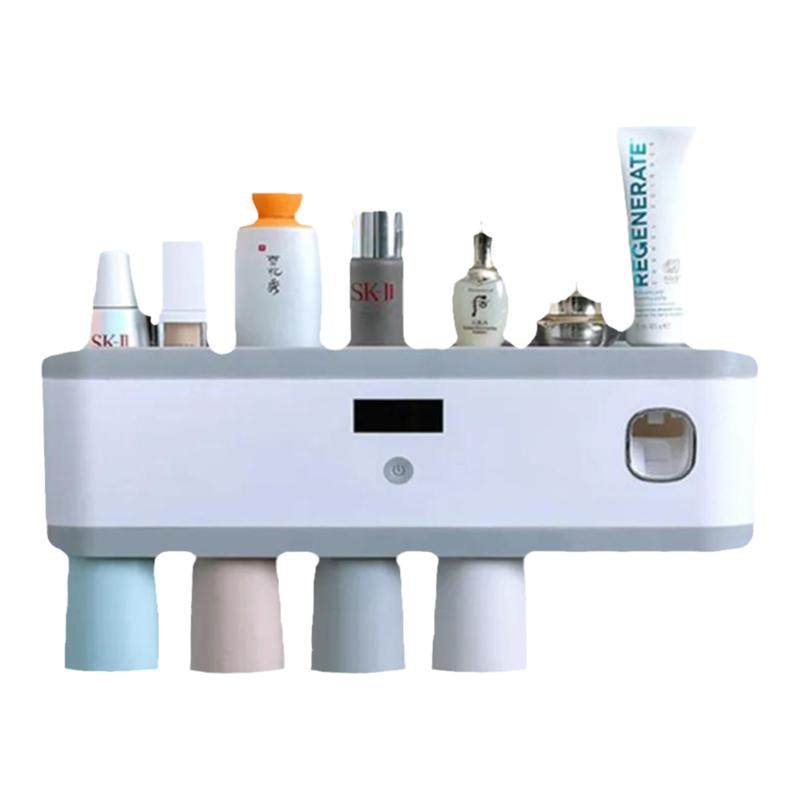 Smart Electric Toothbrush Sterilizer and Wall-Mounted Mouthwash Cup Hanger