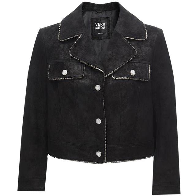 Vero Moda leather clothing spring elegant sheepskin cotton wool short ...