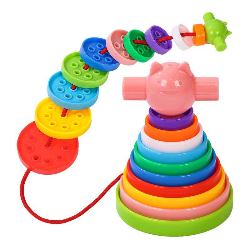 Kindergarten Handmade Button Threading Building Blocks - Fine Motor ...