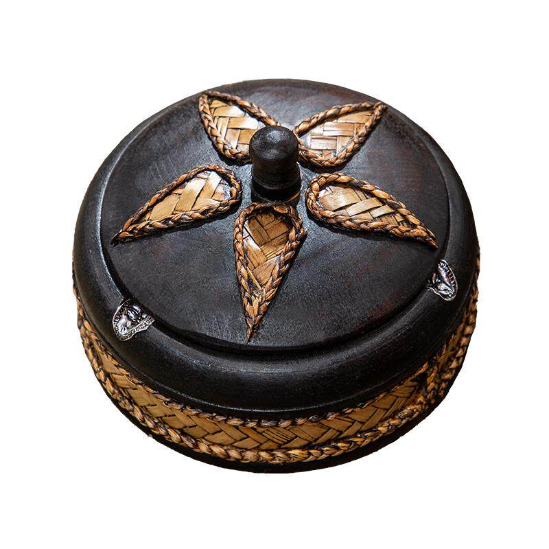 Exotic Music Solid Wood Ashtray - New Chinese Style Zen Ornament