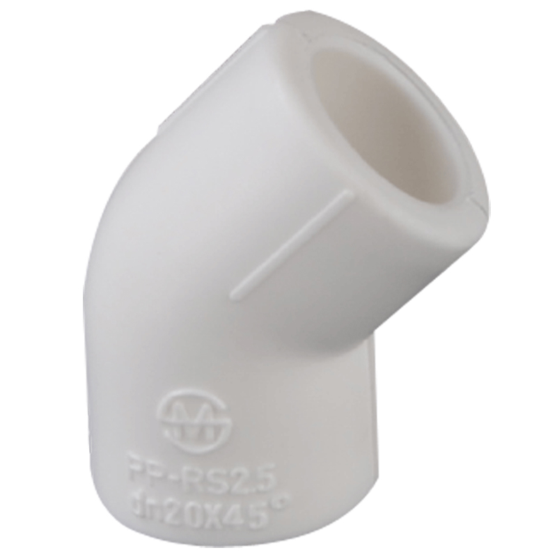 Codo grande ppr de 45 grados - junta de accesorios de tubería de agua 20/25/32/40/50/63/75/90 ...