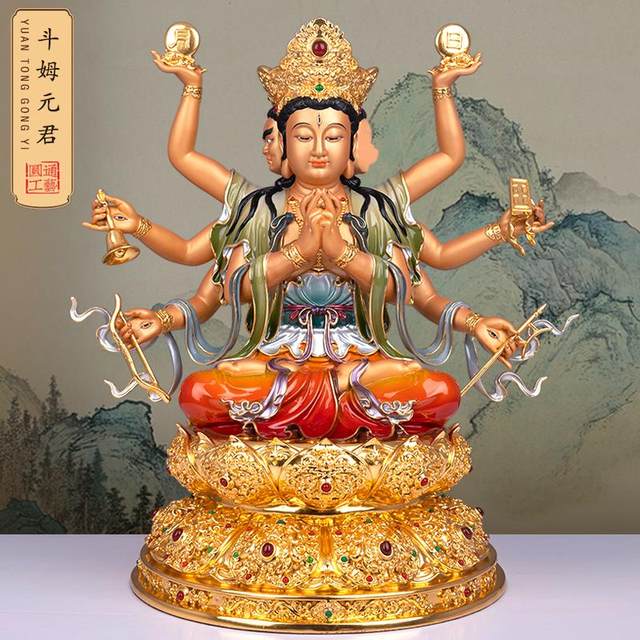 Taiwan's pure copper gilded statue of Doumu, gilded and painted, bronze ...