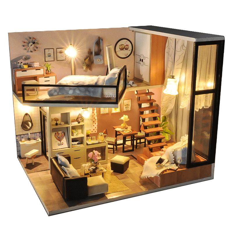 Skillful craftsman DIY handmade hut - Small villa production house ...