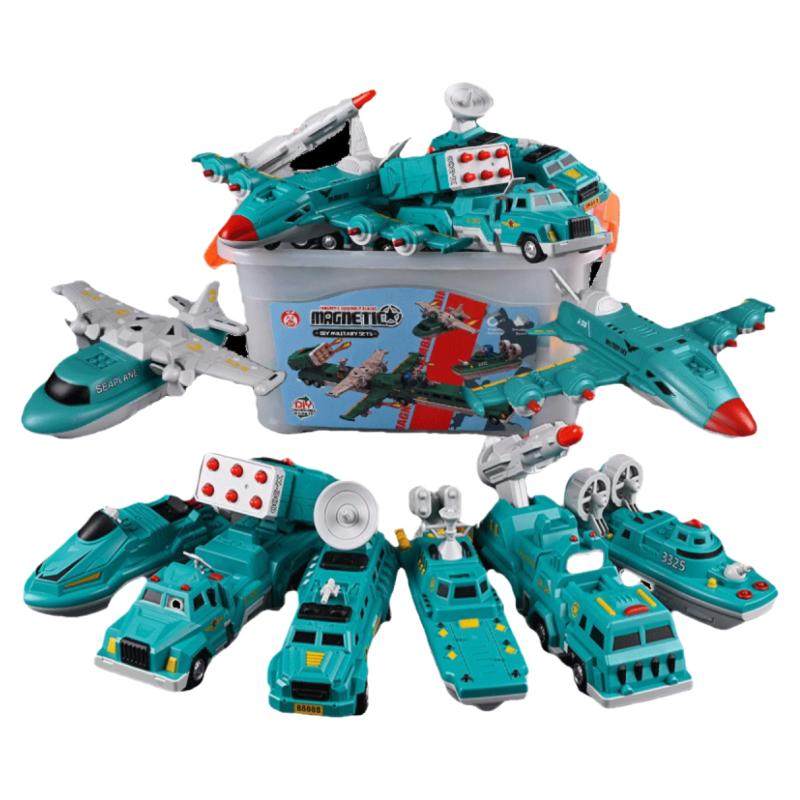 Magnetic Building Blocks Robot Toy - Transformable Military Vehicle Gift