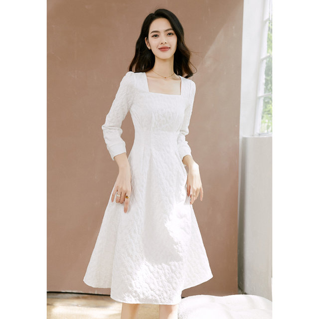 Chihiro 2024 Autumn New French Fang Fang Ling Xiu Skirt White Ladies A ...