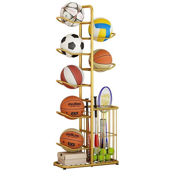Storage rack home ball volleyball badminton racket basketball hoop ...