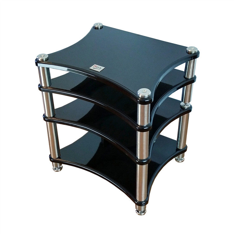 Rak Audio Dingheyuan - Kabinet Hi-Fi Kayu Solid - Hitam/Putih