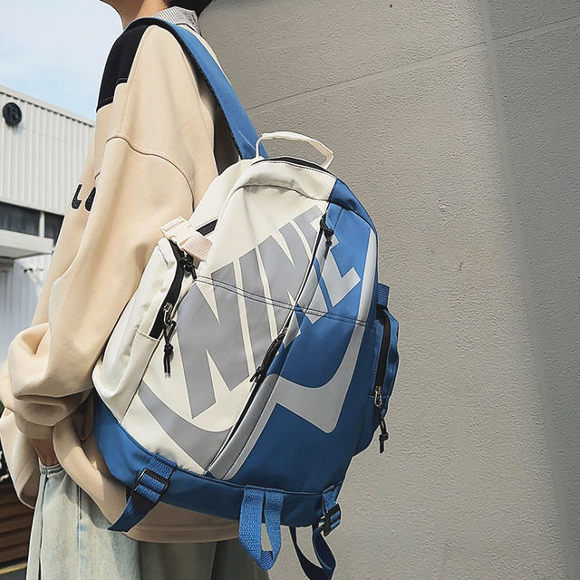 Tide brand letter printing backpack Large -capacity Student schoolbag ...