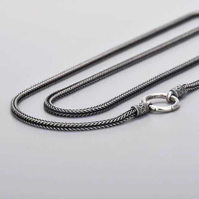 S925 sterling silver Ping An Thailand Buddhist Card Chain Men's ...