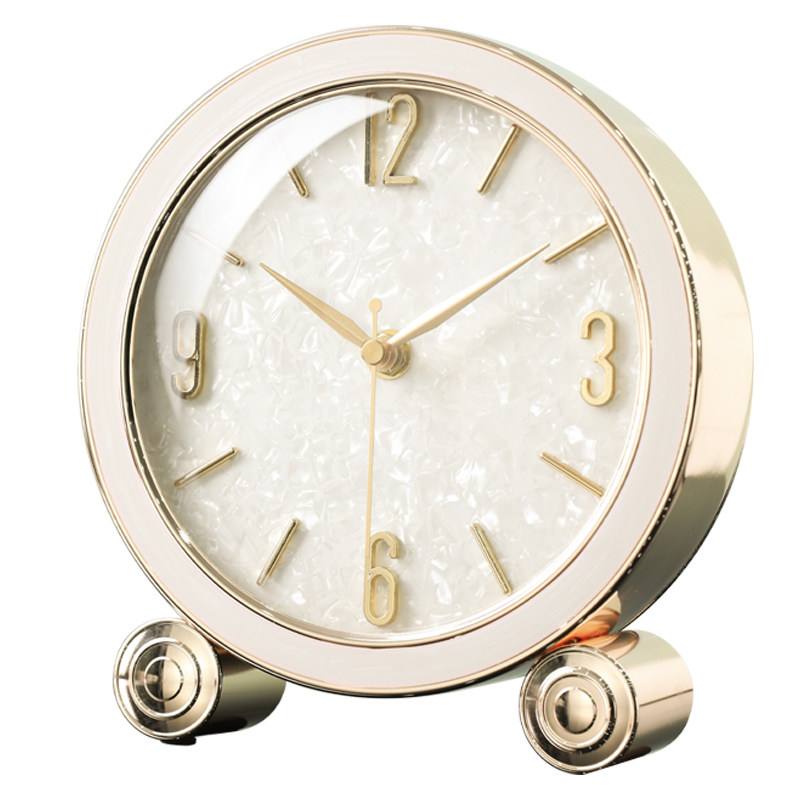 Nash Light Luxury Table Clock - Silent Metal Desk Clock