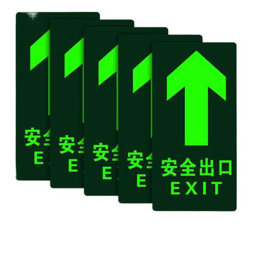 Safety Exit Luminous Arrow Sign Fire Evacuation Emergency Warning Sign