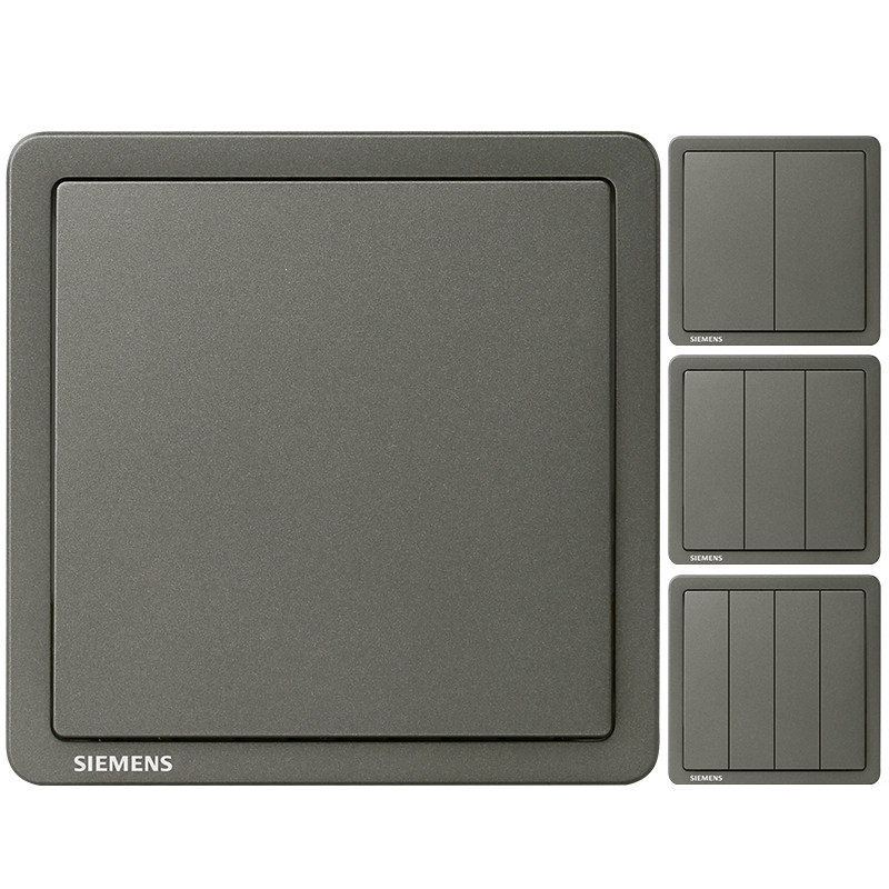 Panel soket sakelar siemens - kontrol ganda tipe asap emas abu-abu 86