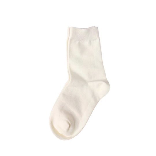 Yellow Japanese Style Cotton Socks - Women's Mid-Tube Pile Socks (2 Pairs)