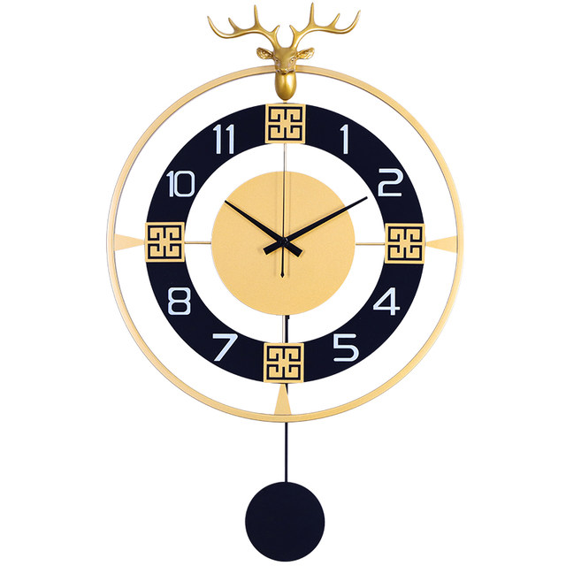 Nordic light luxury living room deer head wall clock, personalized and ...