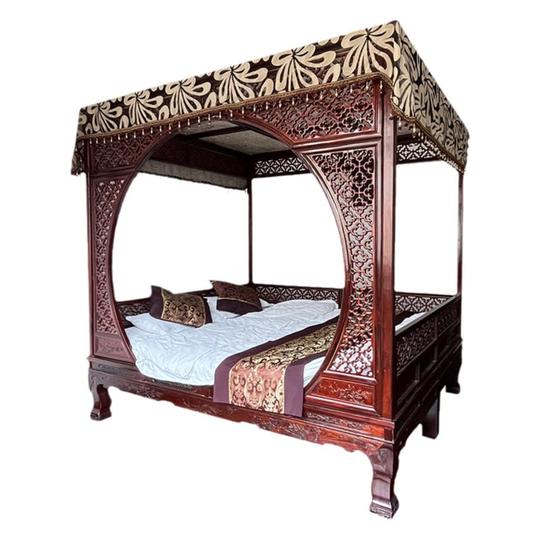 Yunsha Chinese Style Bed Canopy - 4 Door Mosquito Net Curtain