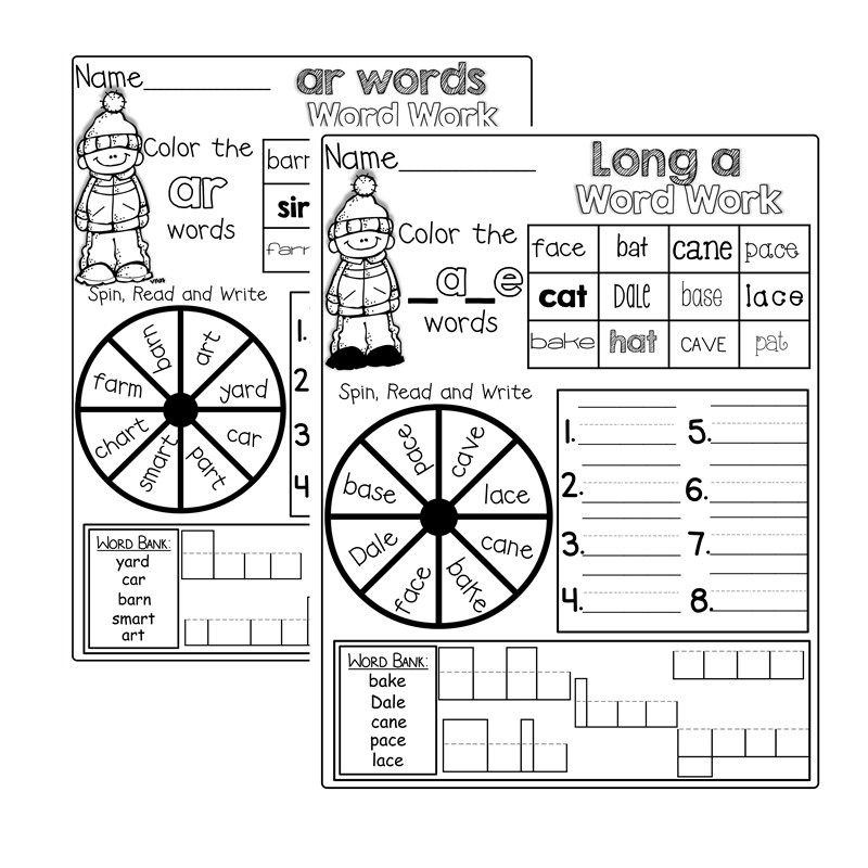 Phonics Natural Spelling Coloring Book - CVC Homework Paper for ...
