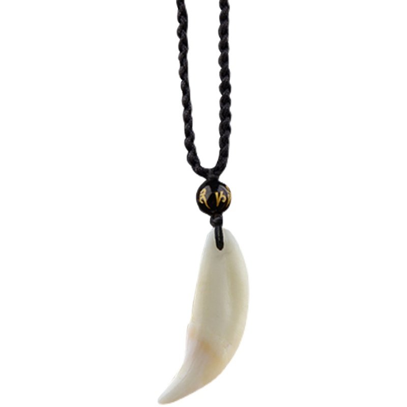 Genuine Big Black Dog Tooth Pendant - Male Wolf Tooth Necklace Tibetan ...
