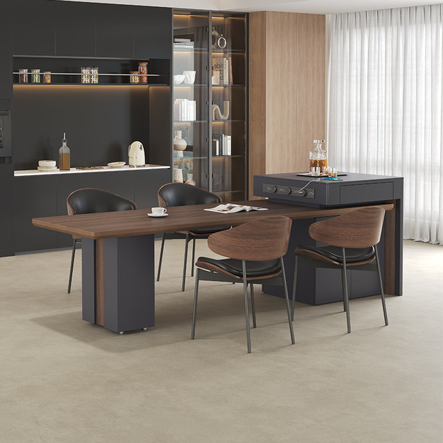 Italian minimalist slate island dining table integrated household ...