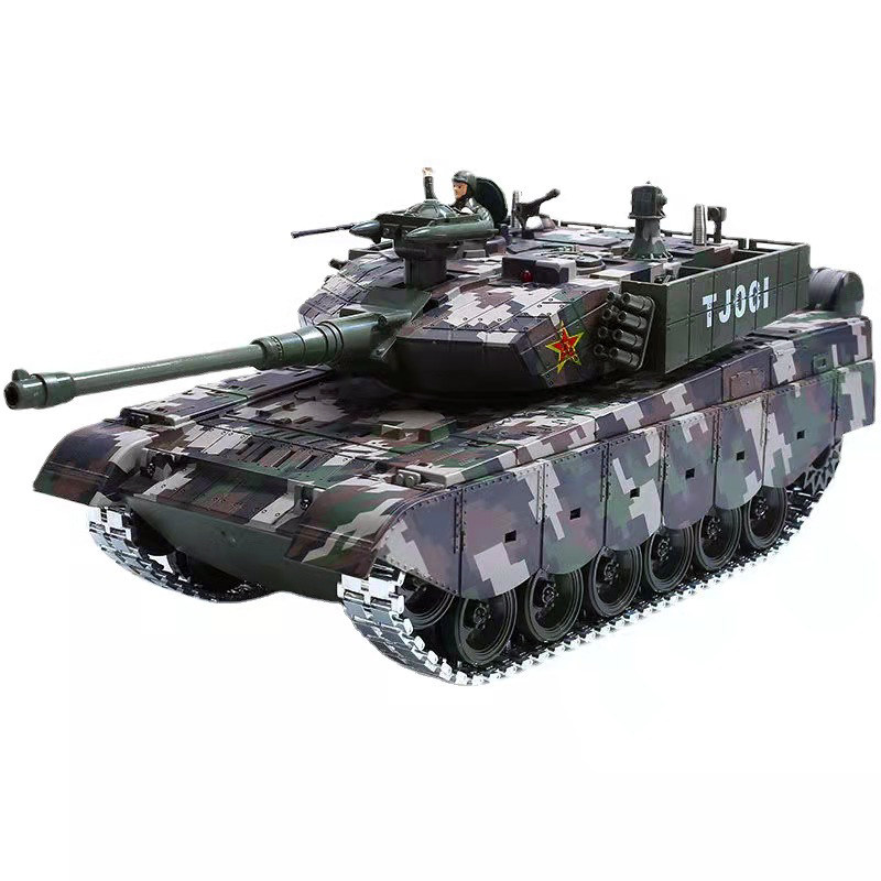 Ferngesteuerter panzer mit kanonen und übergroßem crawler ...
