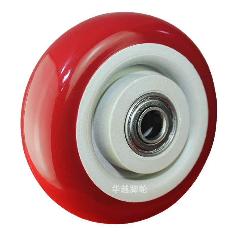 5 Inch Polyurethane Caster Wheel - Maroon, Single Wheel with Brake