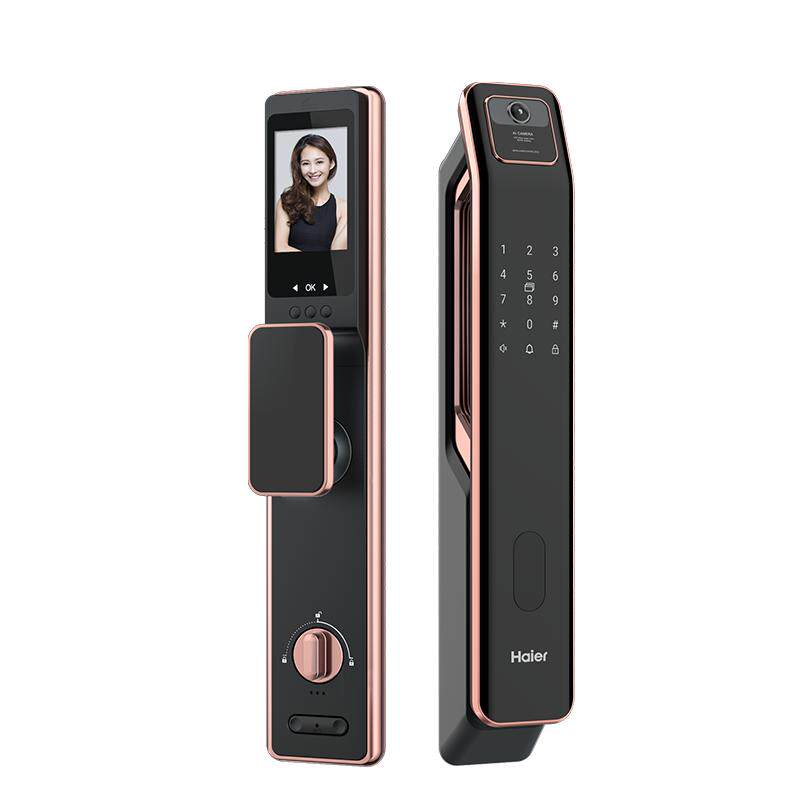 Haier Smart Door Lock Fingerprint Visual Cat's Eye Code Electronic Anti ...