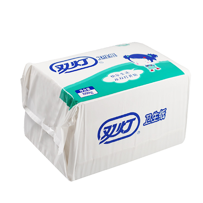 Double Lamp 800g Flat Toilet Paper 10-Pack for Household