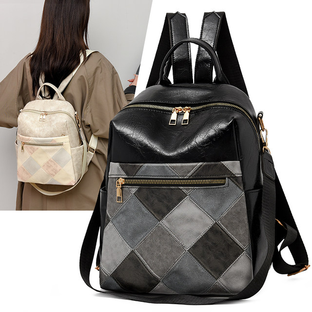 2024 new trendy soft leather backpack, high-end travel backpack, casual ...