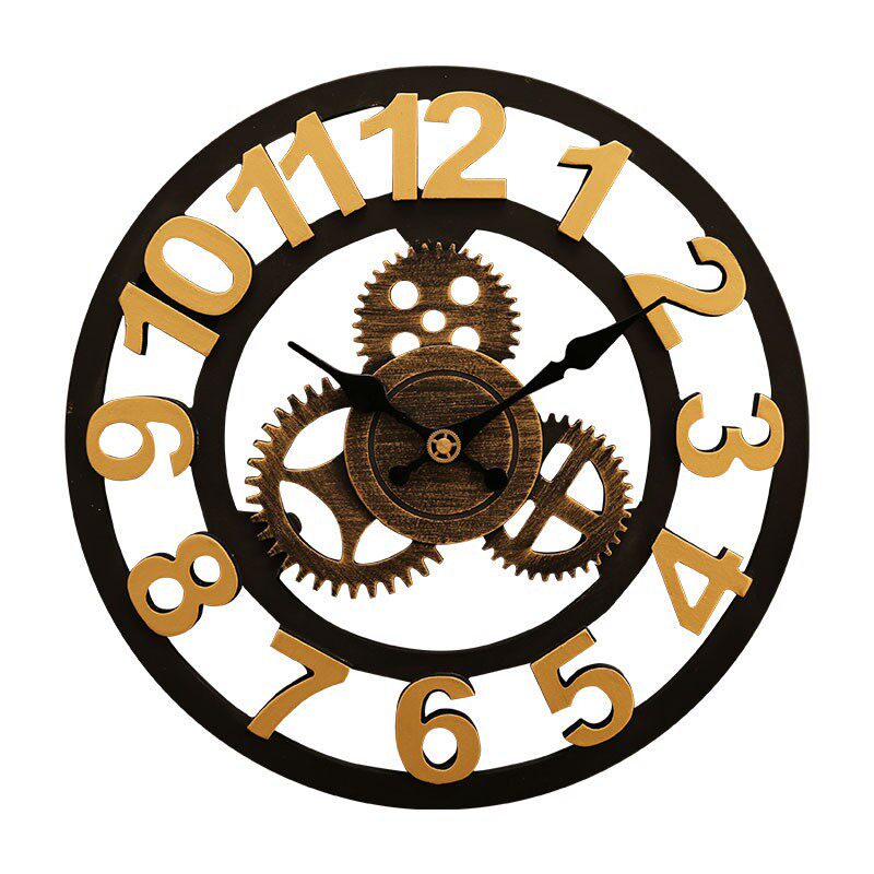 Industrial Gear Clock - Retro European Style Wall Decor