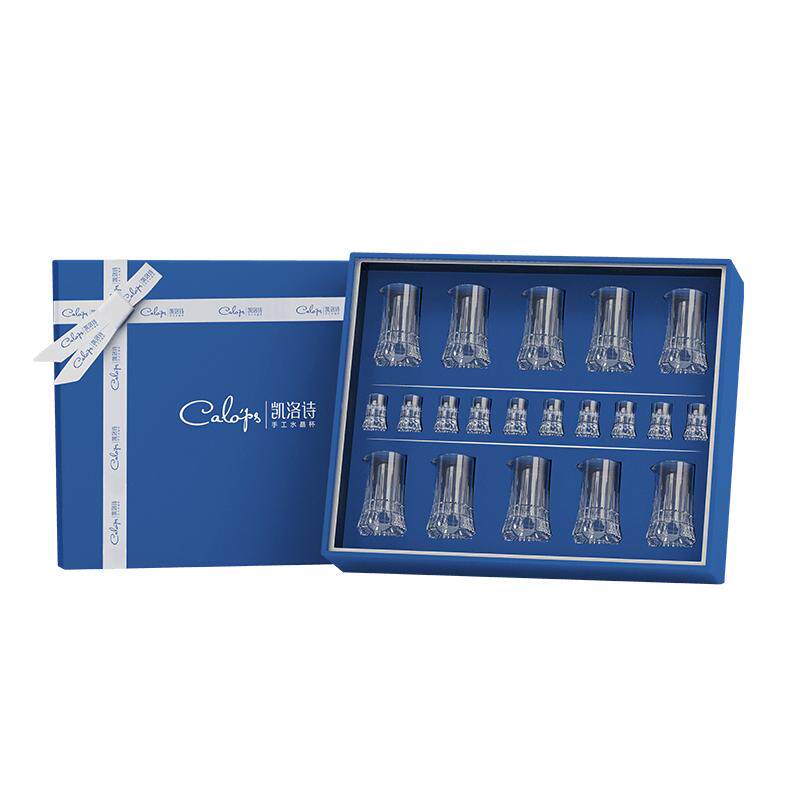 Calops Crystal Shot Glas Set - Chinesische Likörgläser, Geschenkbox