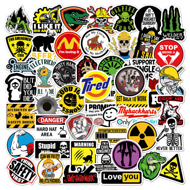 50 helmets spoof creative decorative graffiti stickers laptop computer ...