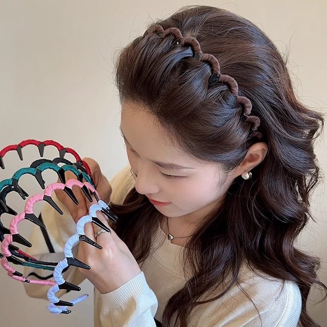 Waves with tooth hoop Adult high skull top hair card 2024 new daily ...