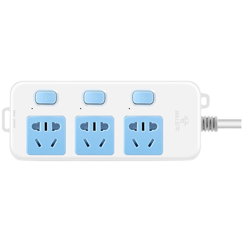 Bull 3-Socket Power Strip - 3m Cord - Wall-Mountable