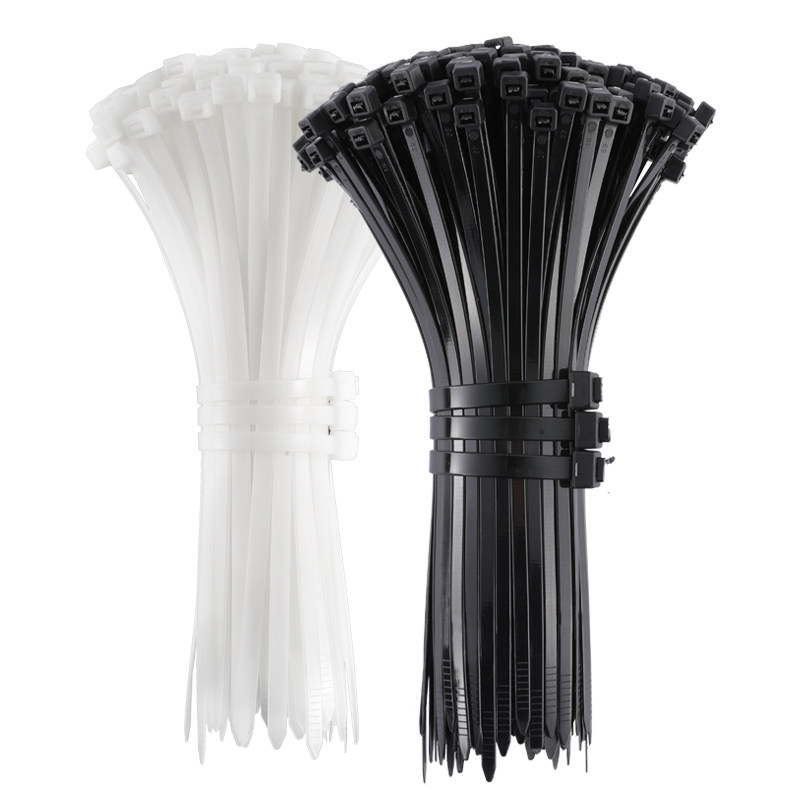 Nlzd Nylon Cable Ties - Strong PA66 Plastic Straps - Black & White, 2.7mm Width