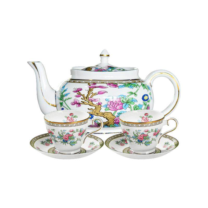 Juego de Tazas de Café de Porcelana Hueso Aynsley Indian Tree - 2 Personas
