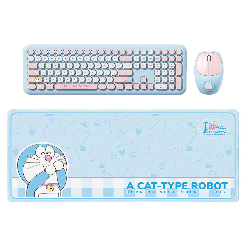 Doraemon official flagship store large mat keyboard mouse tri-piece set ...