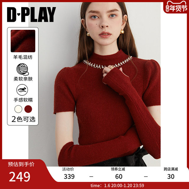 Dplay 2015 elegant gas -quality red round neck sweater containing ...