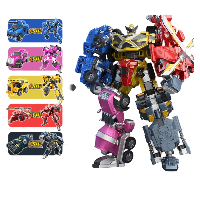 Wuxuan Mini Secret Service Team Thunder Mecha Transformation Robot Toy