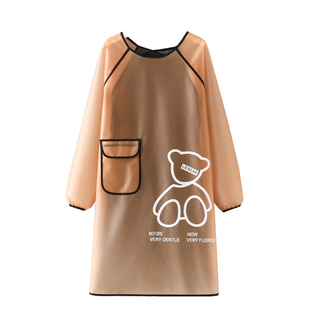 Long-sleeved apron transparent waterproof and oil-proof disposable ...
