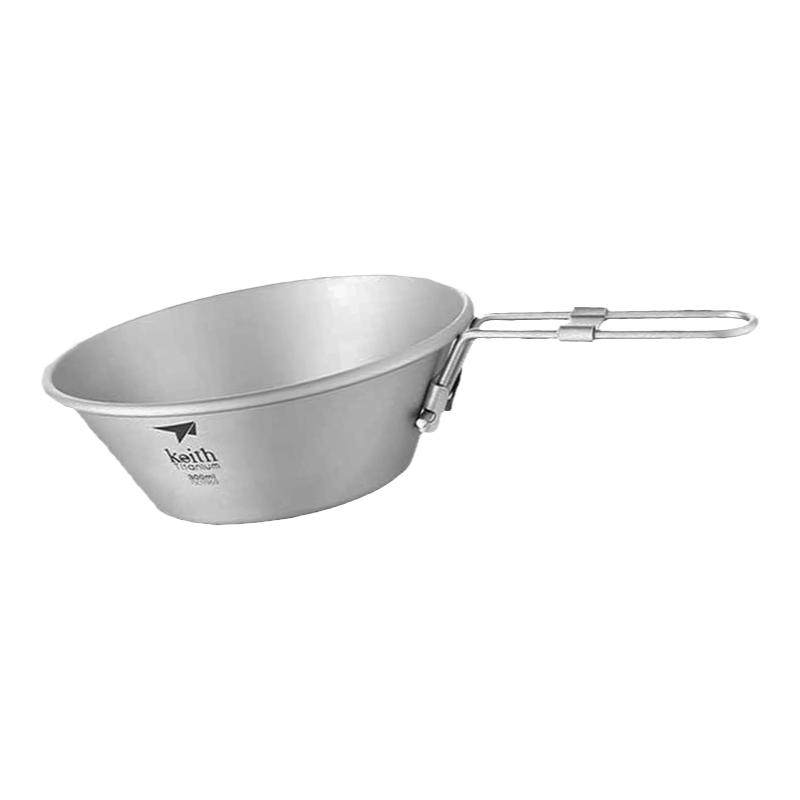 Keith Titanium 300ml Folding Bowl - Pure Titanium Tableware for Camping